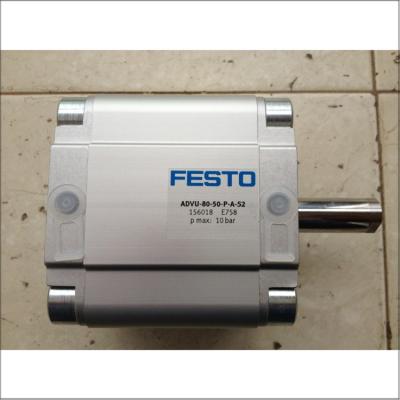 China Festo ADVU-80-50-P-S2 Double Acting Pneumatic Cylinder 80mm Bore 50mm Stroke M5 Port Anodized Aluminum for sale