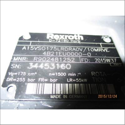 China Rexroth A15VSO175LRDRA0V10MRVE4B21EU0000-0 Hydraulic Pump 175cc 400bar Axial Piston Variable Displacement for sale