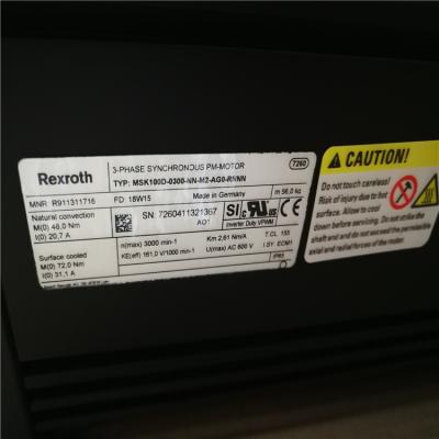 China Industrial Grade Rexroth MSK100D 0300 Servo Motor 57 Nm 3000 RPM CE Certified for sale