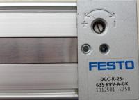 China Festo DGC-K-25-635-PPV-A-GK Pneumatic Cylinder 25mm Bore 635mm Stroke Silver High Precision for sale