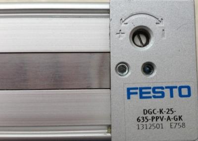 China Festo DGC-K-25-635-PPV-A-GK Pneumatic Cylinder 25mm Bore 635mm Stroke Silver High Precision for sale