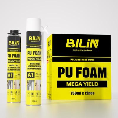 China BILIN A1 Polyurethane Expanding Foam Spray - 65L Yield, 10 Min Drying Time for Windows & Doors Installation for sale