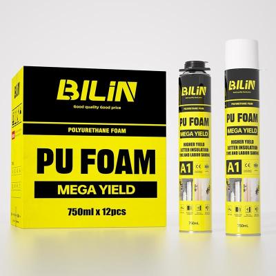 China BILIN A1 Fire Resistant Polyurethane Expanding Foam 65L Yield B3 Fire Class for Construction Sealing for sale