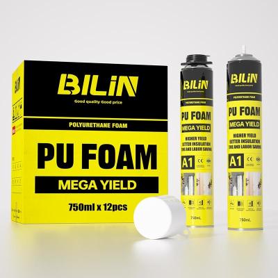 China High Yield 65L Expanding Polyurethane Foam Spray with 20 kg/m³ Density and >130 kPa Adhesive Strength for Construction Sealing for sale