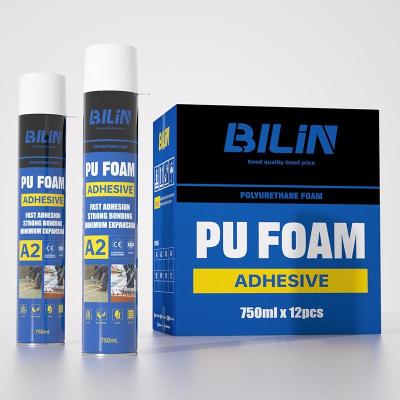 China BILIN A2 Single Component PU Foam Adhesive Sealant 50L Yield with 22 kg/m³ Density for Construction Bonding for sale