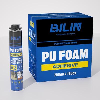 China BILIN A2 One Component Polyurethane Foam Adhesive Spray - 50L Yield, 10 Min Drying, >120kPa Strength for sale