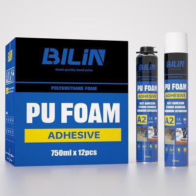 China BILIN A2 High Expanding Polyurethane Foam Adhesive - 50L Yield, 22 kg/m³ Density for Construction Bonding for sale