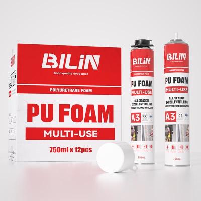 China BILIN A3 Polyurethane Foam 45L High Yield Gap Filling Adhesive Spray Foam Insulation for sale