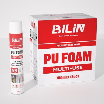 China BILIN A3 PU Foam 45L Yield with 22 kg/m³ Density for Construction Weather Sealing and Woodworking for sale