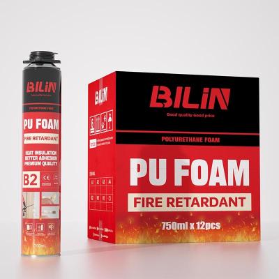China BILIN B2 Fire Retardant PU Foam 55L Yield with 22 kg/m³ Density for Fireproof Sealing for sale