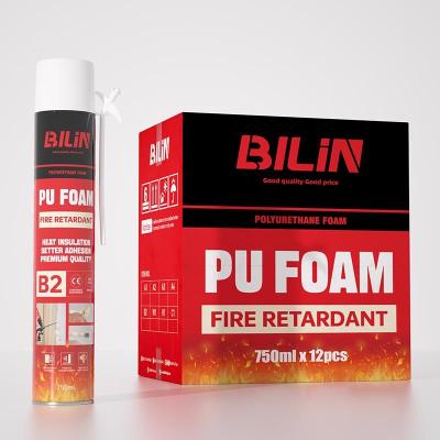 China Heat Insulation Fire Retardant PU Foam - 55L Yield, 22 kg/m³ Density, DIN 4102 B2 Certified Spray Foam for sale