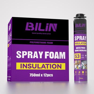 China BILIN S3 Single Component Polyurethane Expanding Foam Spray with 0.036 W/(m*K) Thermal Conductivity and 62dB Sound Insulation for sale