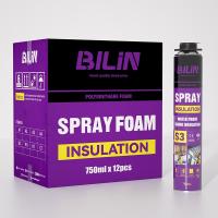 China BILIN S3 Spray PU Foam 750ml Flame Retardant Expanding Insulation with 0.036 W/(m*K) Thermal Conductivity and 62db Sound Insulation for sale