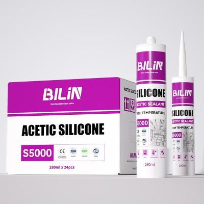 China S5000 Acetoxy Silicone Sealant - Temperature Range -30°C to +150°C with 350% Elongation for Bathroom and Kitchen Applications for sale
