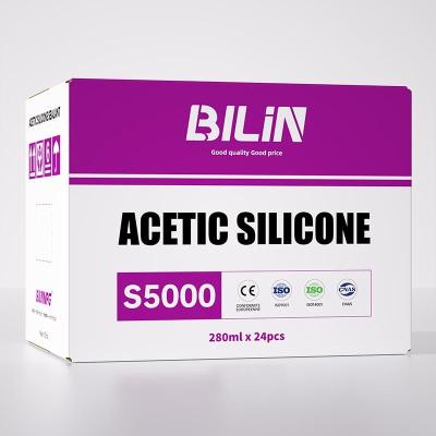 China S5000 Acetoxy Silicone Sealant 300ml - Temperature Range -40°C to +160°C with 350% Elongation for sale
