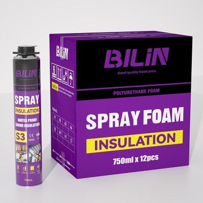 China BILIN S3 Spray PU Foam Insulation - 0.036 W/(m*K) Thermal Conductivity, 62db Sound Insulation, Fire Retardant for sale
