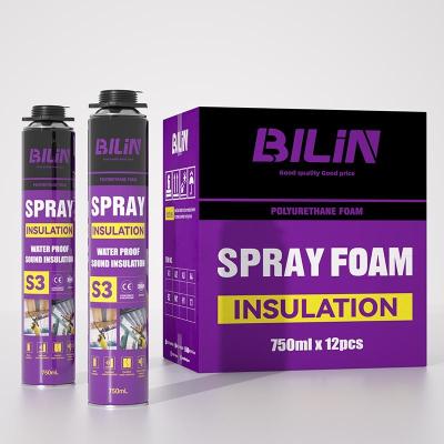 China 750ml Polyurethane Foam Spray Insulation Waterproof Fire Prevention Sealant 0.036 W/mK for sale