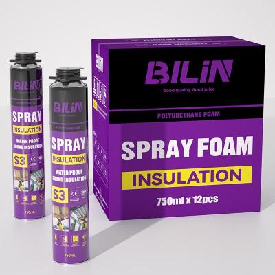 China PU Foam Spray 750ml One Component Expanding Polyurethane Insulation Waterproof Fast Drying 0.036 W/mK for sale