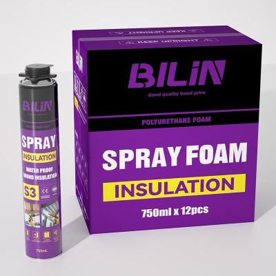 China BILIN S3 Spray PU Foam Insulation Sealant High Expansion 0.036 W/mK Thermal Conductivity for sale