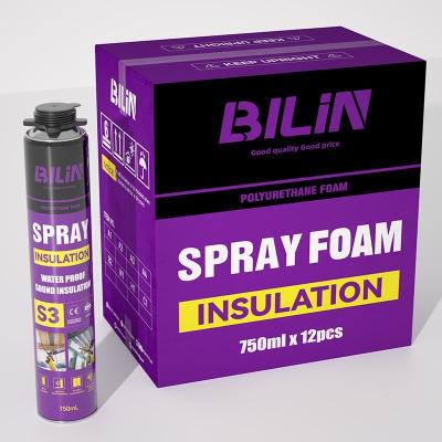 China Low Expansion Acoustic PU Foam Spray Can 750ml Thermal Insulation Polyurethane Foam for sale