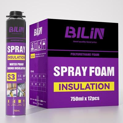 China BILIN S3 Spray Polyurethane Foam Kit 0.036 W/mK Thermal Insulation Foam for sale