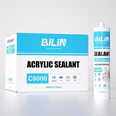 China White Weatherproof Fast Cure Acrylic Sealant 0.96 g/ml Density 20 Shore A Hardness for sale