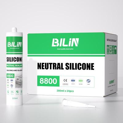 China Neutral Cure 100% Silicone Sealant Adhesive 280ml Fast Curing Weatherproof Construction Grade for sale