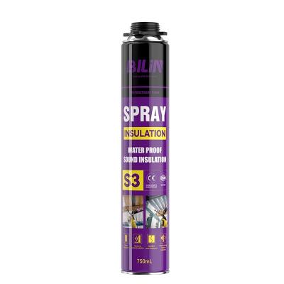 China BILIN S3 Expandable Rigid PU Foam Spray - 0.036 W/(m*K) Thermal Conductivity, 62db Sound Insulation for sale