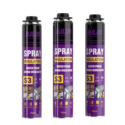 China BILIN S3 Spray PU Foam Insulation Sealant - 12-15 kg/m³ Density, 0.033 W/(m·K) Thermal Conductivity for sale