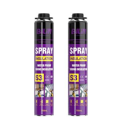 China BILIN S3 Spray Polyurethane Foam 750ml High Adhesion Thermal Insulation for sale
