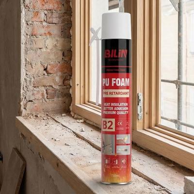 China B2 Fire Resistant Polyurethane Foam Spray Gun Applied Fire Stopping Gap Filler 55L Yield for sale
