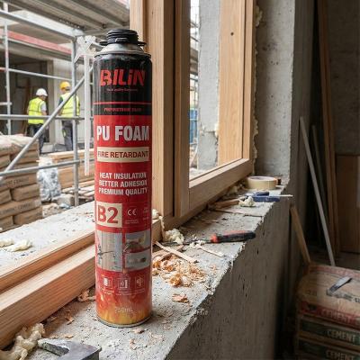 China Low Expansion Fire Rated PU Foam Sealant B2 Grade 55L Anti-Deformation Polyurethane Foam for Window Frames for sale