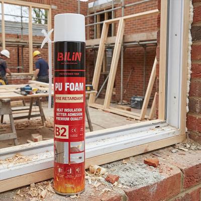 China Heavy Duty Fire Stopping PU Foam Glue B2 Flame Retardant Sealant 55L Yield for sale