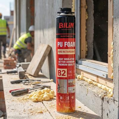 China Fire Rated Polyurethane Foam Spray High Expansion B2 Fire Retardant Gap Filler 55L for sale