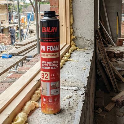 China B2B Fire Retardant Expanding Foam 750ml Gun Applied Polyurethane Foam B2 DIN 4102 for sale