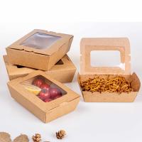 China Kraft Paper Take Away Box with Window 150x100x37mm 170x118x45mm Food Packaging for sale
