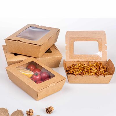 China Kraft Paper Take Away Box with Window 150x100x37mm 170x118x45mm Food Packaging for sale