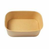 China Rectangular Paper Bowl with Lid in 580ML 750ML and 850ML Capacities for Versatile Use for sale