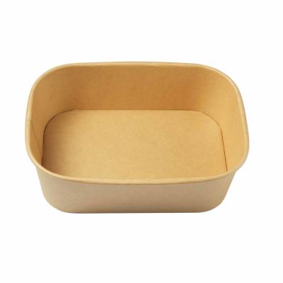 China Rectangular Paper Bowl with Lid in 580ML 750ML and 850ML Capacities for Versatile Use for sale