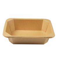 China Kraft Paper Rectangular Box 500ML 700ML with PP PET Lid Eco Friendly Food Container for sale