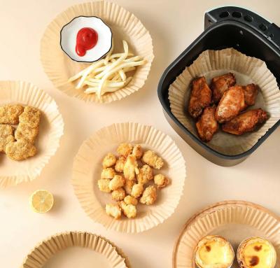 China Disposable Air Fryer Paper Liners 8 Inch Food Grade Heat Resistant Oil Proof 100 Pack for sale