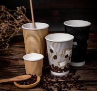 China Ripple Wall Paper Cup PE PLA Aqueous Coated 4oz to 20oz Capacity Hot Cold Drink for sale