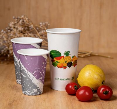 China Double PE PLA Coated Cold Drink Paper Cup 12oz Disposable Beverage Cup for sale