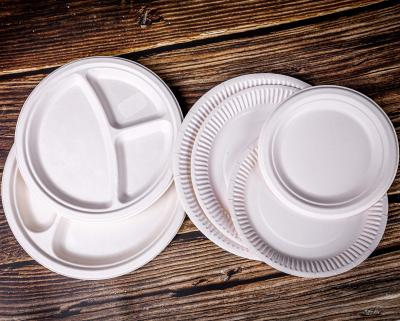 China Eco-Friendly Biodegradable Sugarcane Plate 6 to 10 Inch for Restaurants and Cafes for sale