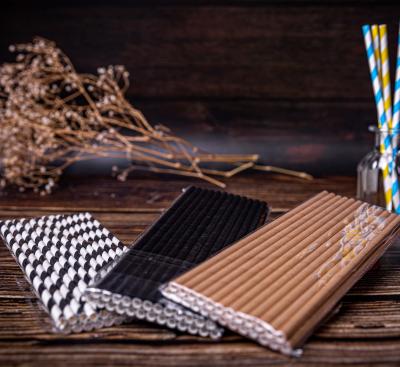 China Biodegradable Compostable Paper Straw 200mm Plastic-Free Cold Drink Straws for sale