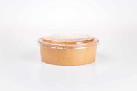 China Kraft Paper Round Salad Bowl 500ml 750ml 1000ml with PET PP Lid for Fresh Salads for sale