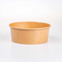 China Kraft Paper Round Salad Bowl 500ml 750ml 1000ml with PET PP Lid for Fresh Salads for sale