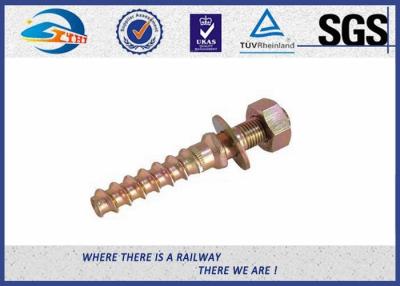 China High Tensile Railway Sleeper Screws HDG Plain Oiled Wax Q235 Grade 4.6 for sale