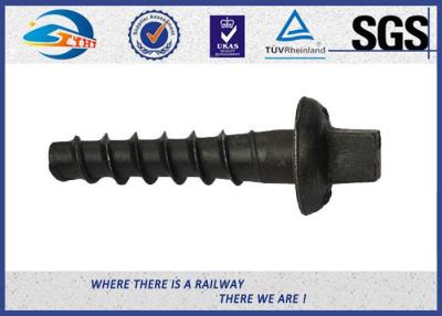 China 10.9 Grade 40Cr Steel Oxide Black Screw Spike Insert  Plastic Dowel Railway Fasteners for sale