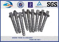 China Railway Track Sleeper Screw Spike with Slotting Head plain black galvanized for sale